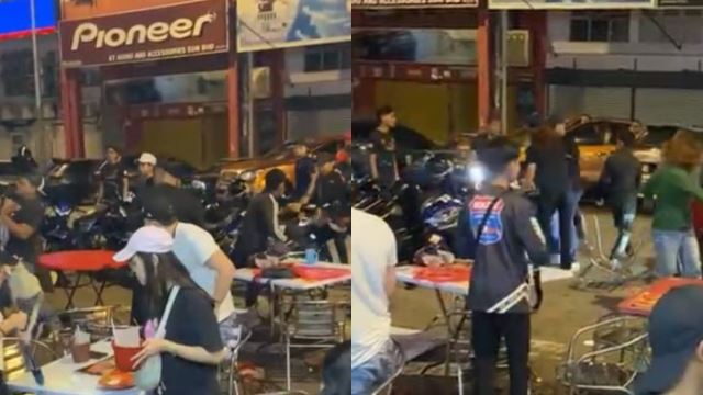 Pelanggan Ketakutan Geng Motosikal Bergaduh, Siap Baling Kerusi | Sinar